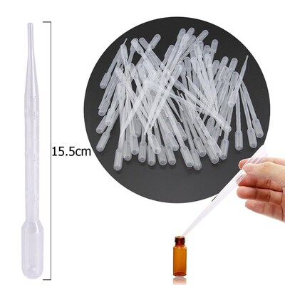100pcs 3ML Plastic Transfer Pipette Washable Pasteur Pipette