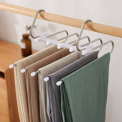 Pants Rack Shelves Stainless Steel Clothes Hanger Wardrobe C