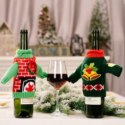 Drinking Bottle Cover Christmas Style Knitted Clothing Ornam