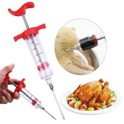 Hot Meat Injector Kit BBQ Meat Syringe Marinade Injector Tur