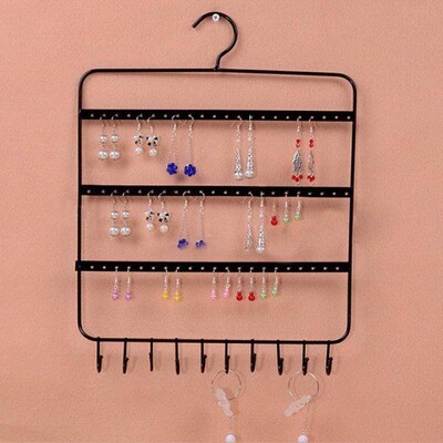 Wall Hanging Jewelry Earring Organizer Hanger Rack Holder Ha