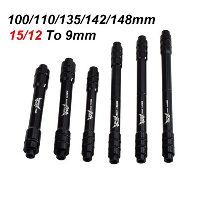 AL 7075 12 15mm to 9mm QR Adapter MTB Bike Thru Axle Hub Qui