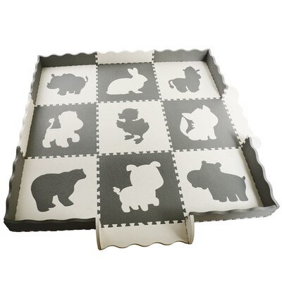 Cartoon Animal Pattern Carpet EVA Foam Puzzle Mats With Fenc