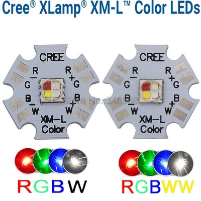 10w Cree XLamp XM-L XML RGBW RGB White or RGB Warm White Col