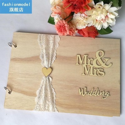 Fenkicyen Wedding Guestbook Wooden Guest Signature Wedding B