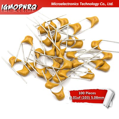 100Pcs monolithic capacitor 10NF 0.01uF 103 50V 10% Pitch 5