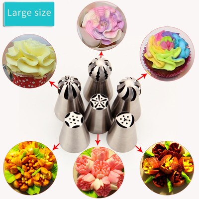 6pcs 304 Russian tulip  set  ball frosting DIY tool cake dec