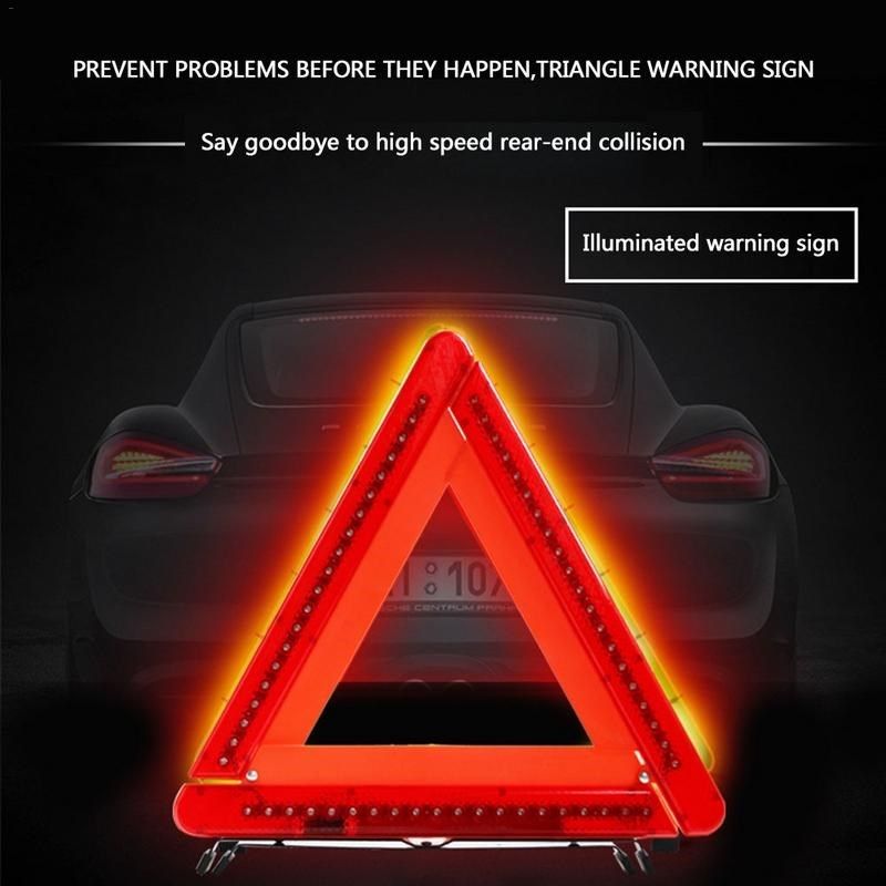 Universal Auto Car LED Red Warning Triangle Reflective Led_虎窝淘