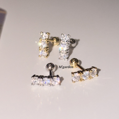 绝美锆石耳饰耳骨钉爆闪
