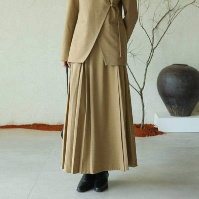 AIRIQI秋季新款A字中长款半身裙