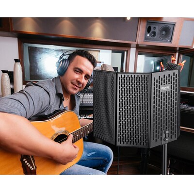 Studio Recording Mic Isolation Shield Absorbent Foam Foldab