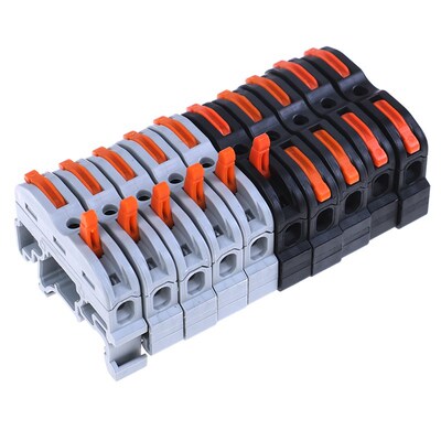 10Pcs 1 Pin Din Rail Universal Compact Cable Wiring Connecto