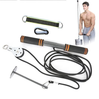 Fitness Pull Rope Wrist Roller Forearm Arm BicepsTriceps Bla
