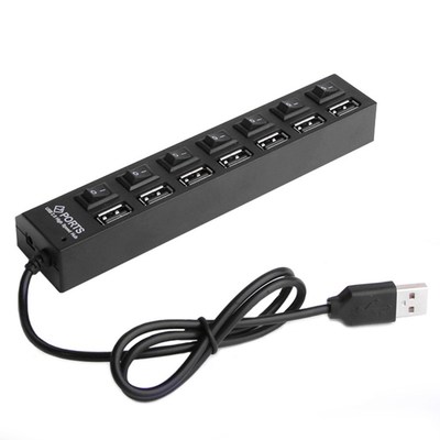 7 Ports USB Hub 480 Mbps USB 2.0 Hub On/Off Switch Hub USB S