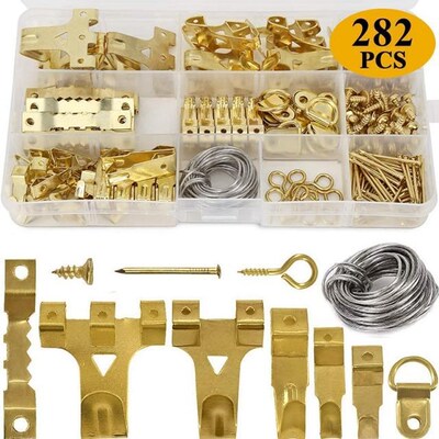 282Pcs Picture Hangers Hooks Wall Mount Hooks w/Sawtooth Han