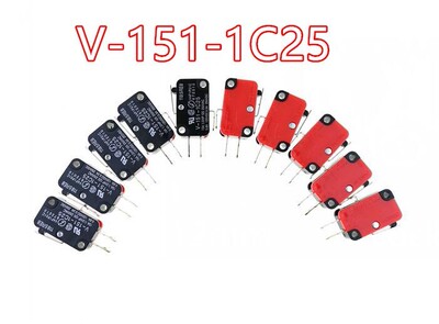 10 Pcs V-151-1C25 Metal Short Hinge Lever Actuator SPDT NO+N