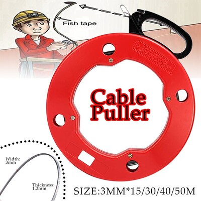 15/30/40/50M Steel Cable Push Puller Conduit Ducting Snake R