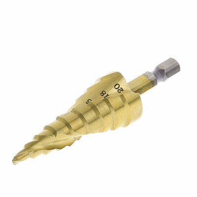 7.5cm HSS Spiral Grooved Step Cone Drill Bit 1/4