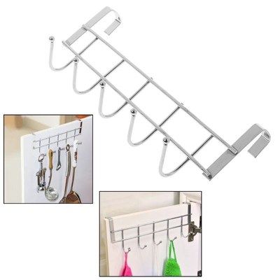 5 Hooks Over Door Clothing Hanger Rack Cabinet Door Loop Hol