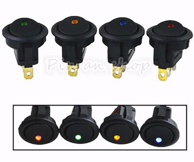 4pcs Smart  Switch 12V Illuminated Round Rocker ON/OFF Butto