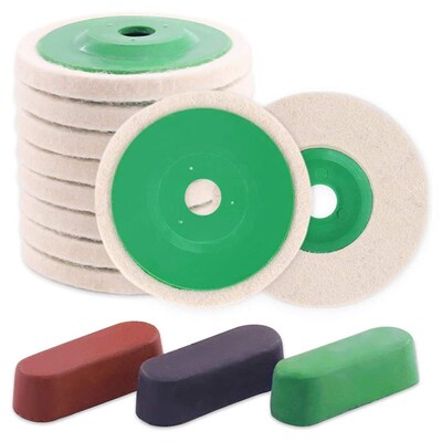 13 Pcs Polishing Wheel with Compounds Kit Contains 10Pcs 4In