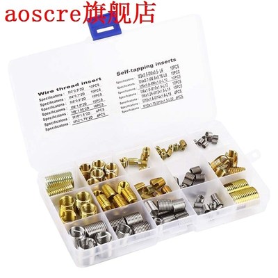 116Pcs Thread Inserts, Self Tapping Slotted Assortment Kit,