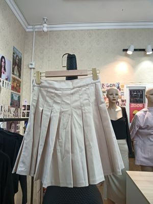 monki米白色高腰百褶裙jk风短裙半身裙商场撤柜品牌