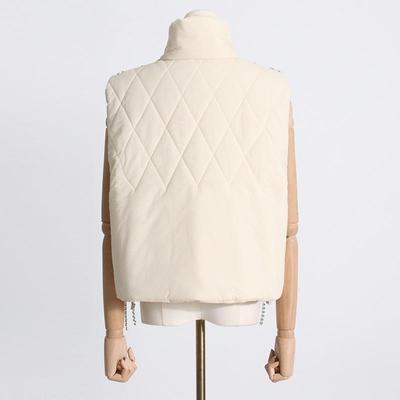 jacket sleeveless quilted decorated chain diamond vest