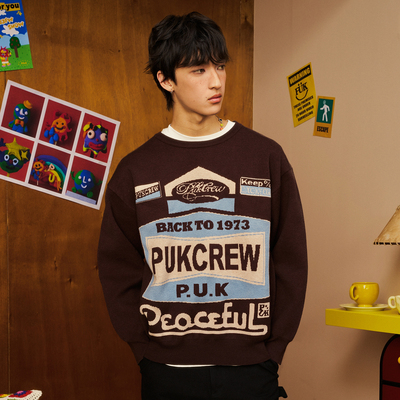 PUK学院风毛衣宽松复古