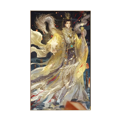 真龙天子十字绣2024新款满绣古风美男子人物diy线绣竖版卧室玄关