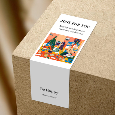 gytz3612跨境圣诞节通用迷你超大不干胶贴纸定制封口贴空白可手写