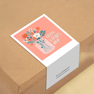 gytz4686妇女节通用迷你超大不干胶贴纸定制封口贴空白可手写包装