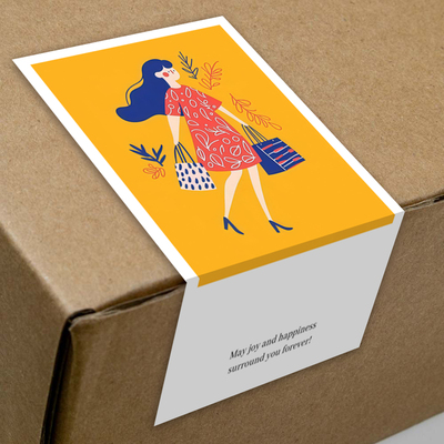 gytz2462阳光自信加油高级感森系唯美小清晰插画不干胶贴纸封口贴