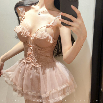 性感网纱透视情调吊带睡衣