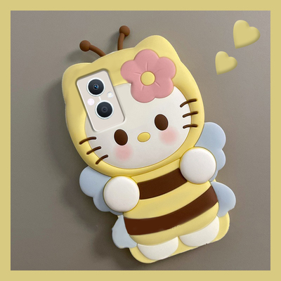 适用oppoa5手机壳a5pro可斜挎a97立体a3活力版a93s卡通KT猫a91小蜜蜂a56花朵a72带a58皮质a11x挂绳a2硅胶oppo