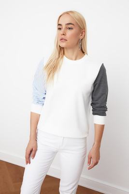 ndyol Ecru Knitted Sweatshirt TWOAW20SW0052