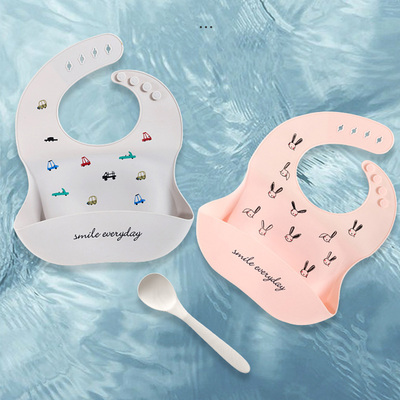 Waterproof Baby Bibs Soft Silicone Baby Feeding Bib Baby Stu