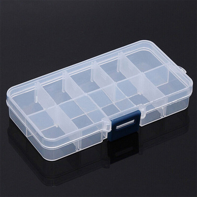 10 Grids Compartments Plastic Transparent Organizer Jewel Be