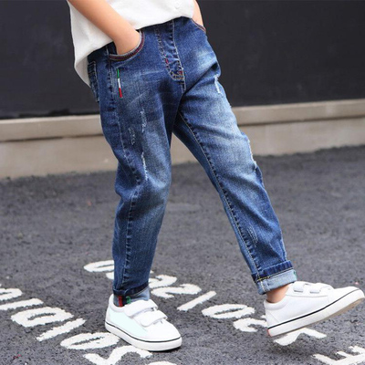 IENENS 5-13Y Boys Clothes Slim Straight Jeans Classic Bottom