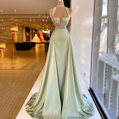 Thinyfull Arabic Green Mermaid Evening Dress 2021 Elegant Sl