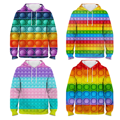 Push Bubble Hoodies for Girls Boys Kids Cartoon Anime Sweats