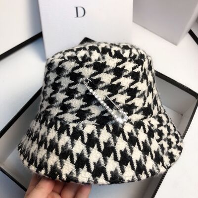 New Designer Fibula Autumn Winter Women Houndstooth Bucket H
