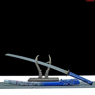 龙泉刀剑火龙骑士太刀日本武士刀1095钢摆件未开刃防身冷兵器摆件