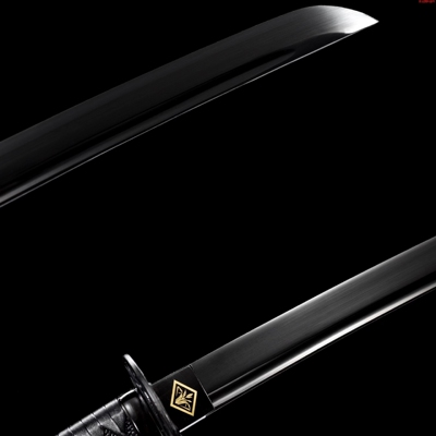 锻打刀剑弹簧钢发黑手工锻打日式居合战术刀Katana硬宝剑未开刃