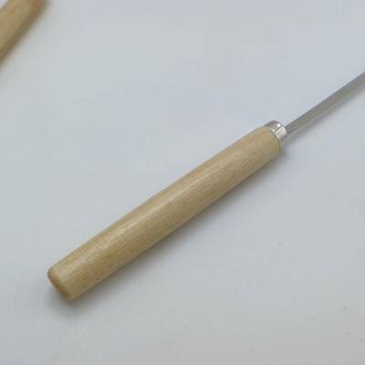 直加带厚木把烧烧烤签子不91209锈钢圆签扁签大小圆木柄烤签工厂