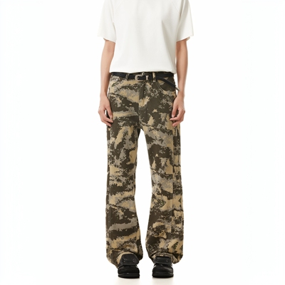 ZLAYCO夏季沙漠迷彩微喇休闲裤