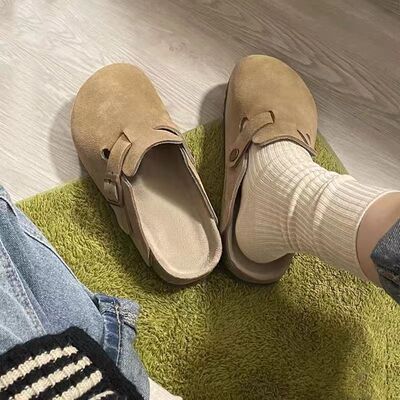 men sandals slippers cork footbed clogs women slip-on