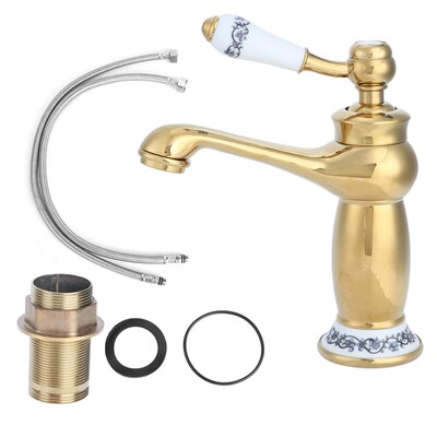 Gold Brass Basin Faucets Mixer Bathroom Faucets Single Handl
