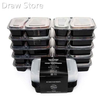 10 Pcs Plastic Reusable Bento Box Meal Storage Food Prep Lun