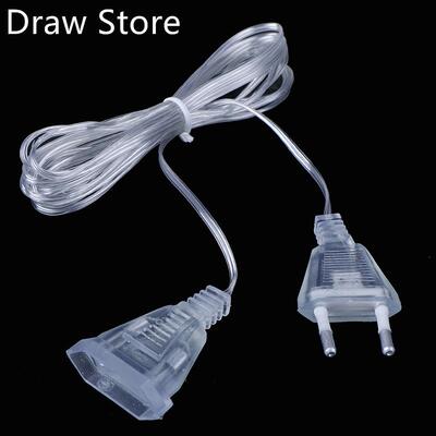 3M/5M 220V EU US Plug Standard Power Extension Cord Transpar
